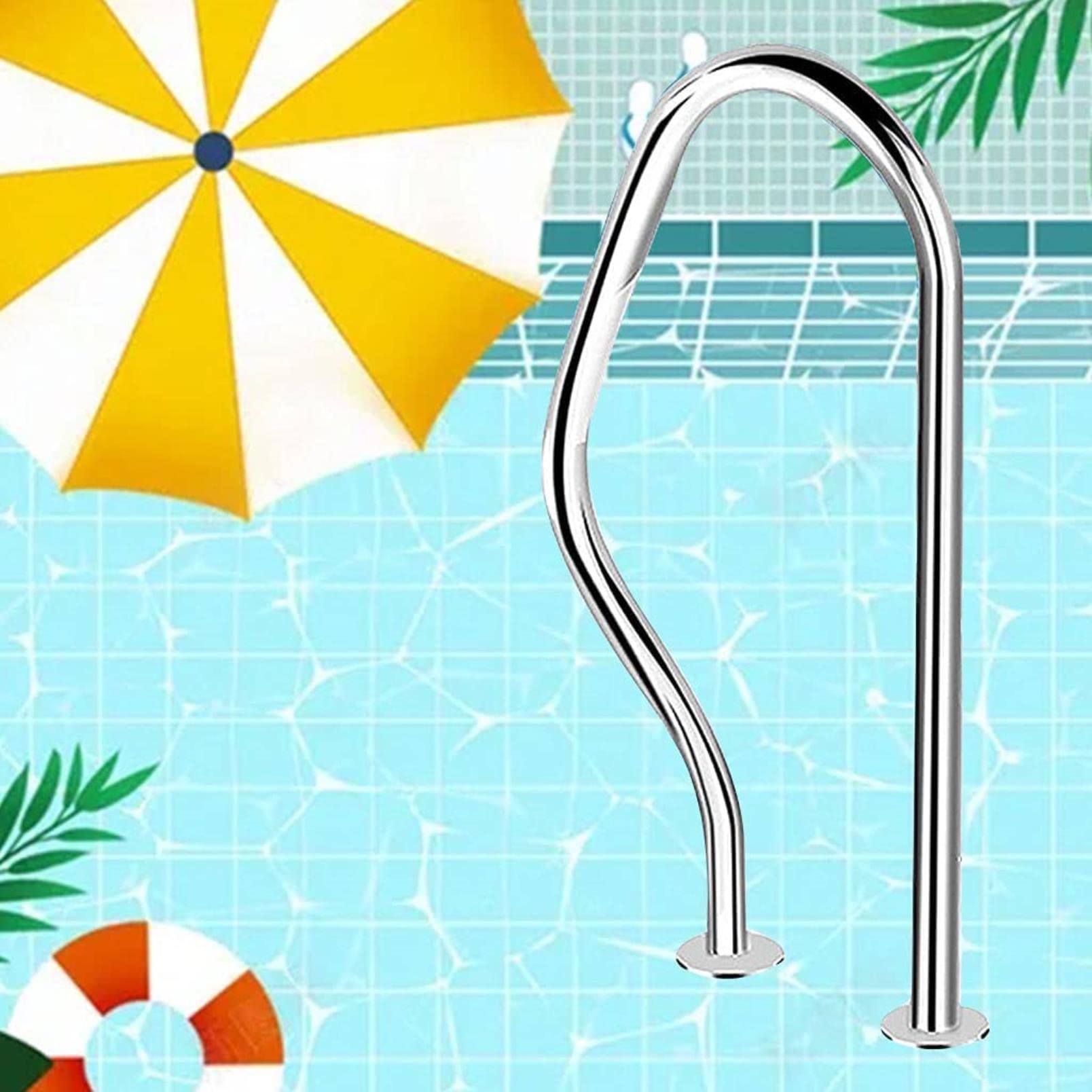 Buy Pool Handrails for Inground Pool Entrances, 304 Stainless Steel ...