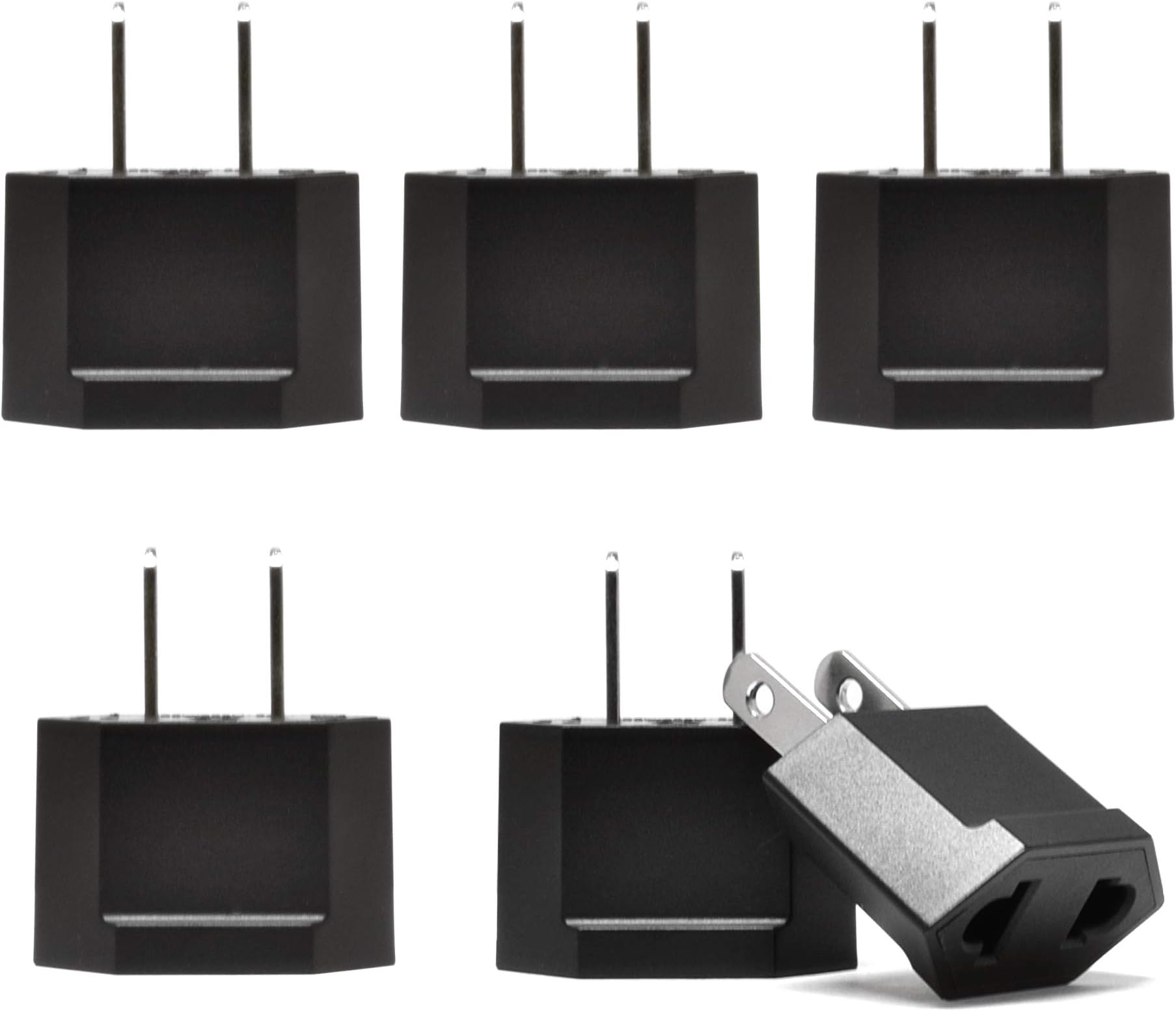 Amazon.com: 6 Pack European to US Plug Adapter, Travel Small European ...