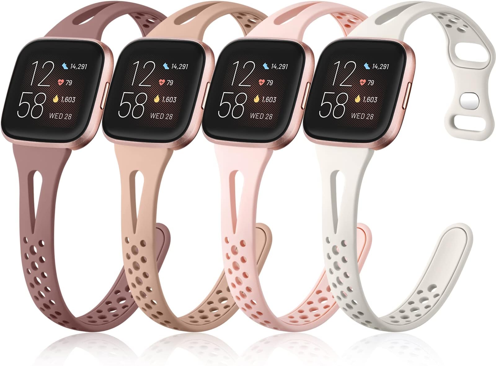 Amazon.com: Odbeai Slim Sport Bands Compatible with Fitbit Versa 2 ...