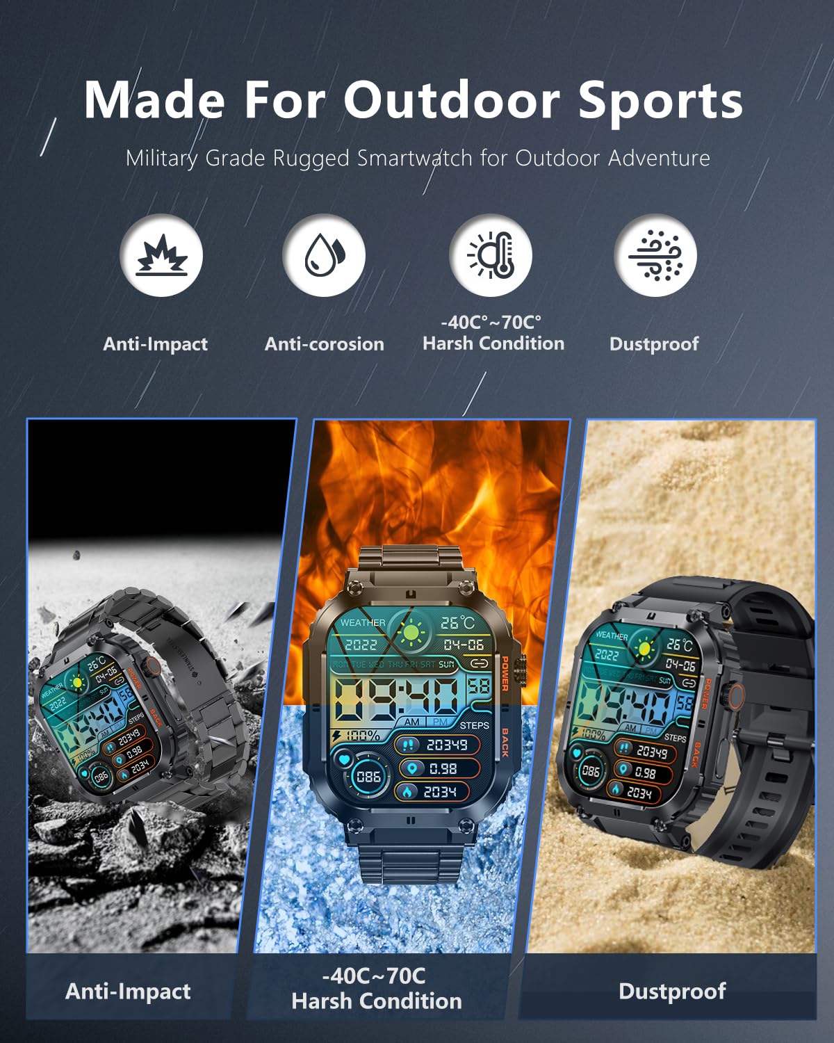 Snapklik.com : PODOEIL Military Smart Watch For Men