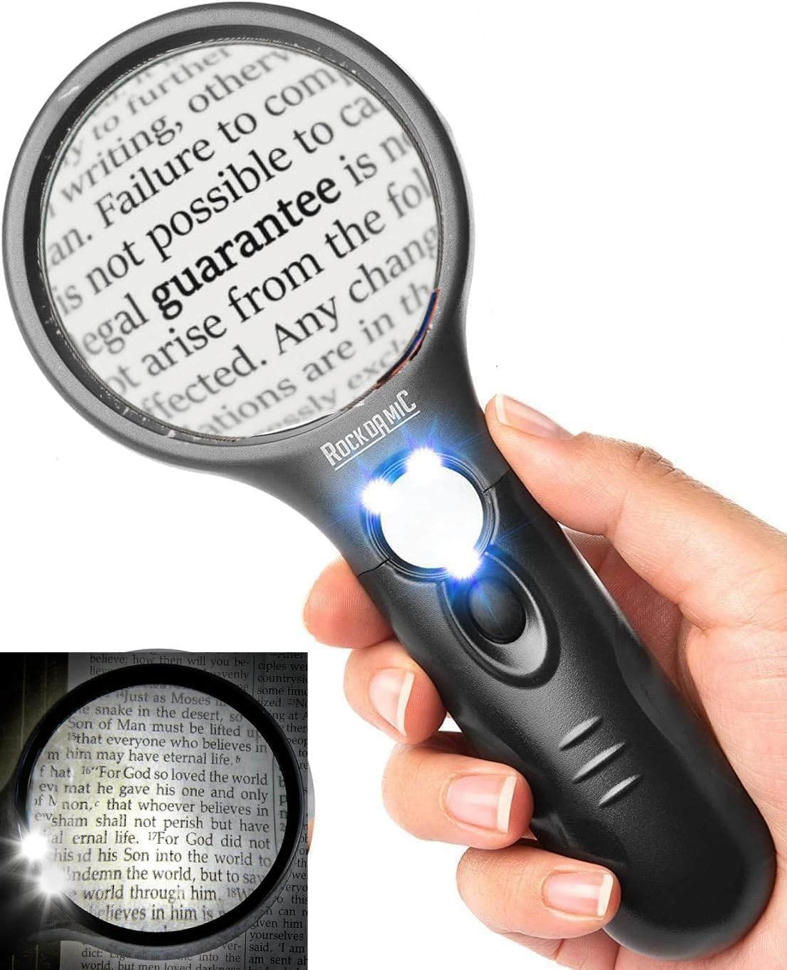 Amazon.com: RockDaMic Professional Small Magnifying Glass with Light ...