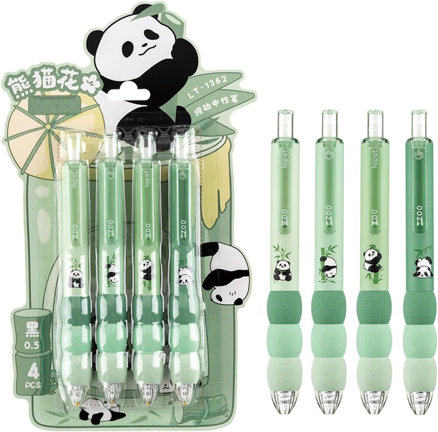 Amazon.com: MOZXIRZ 4 Pcs Cute Gel Pens Retractable Pens Cartoon Panda ...