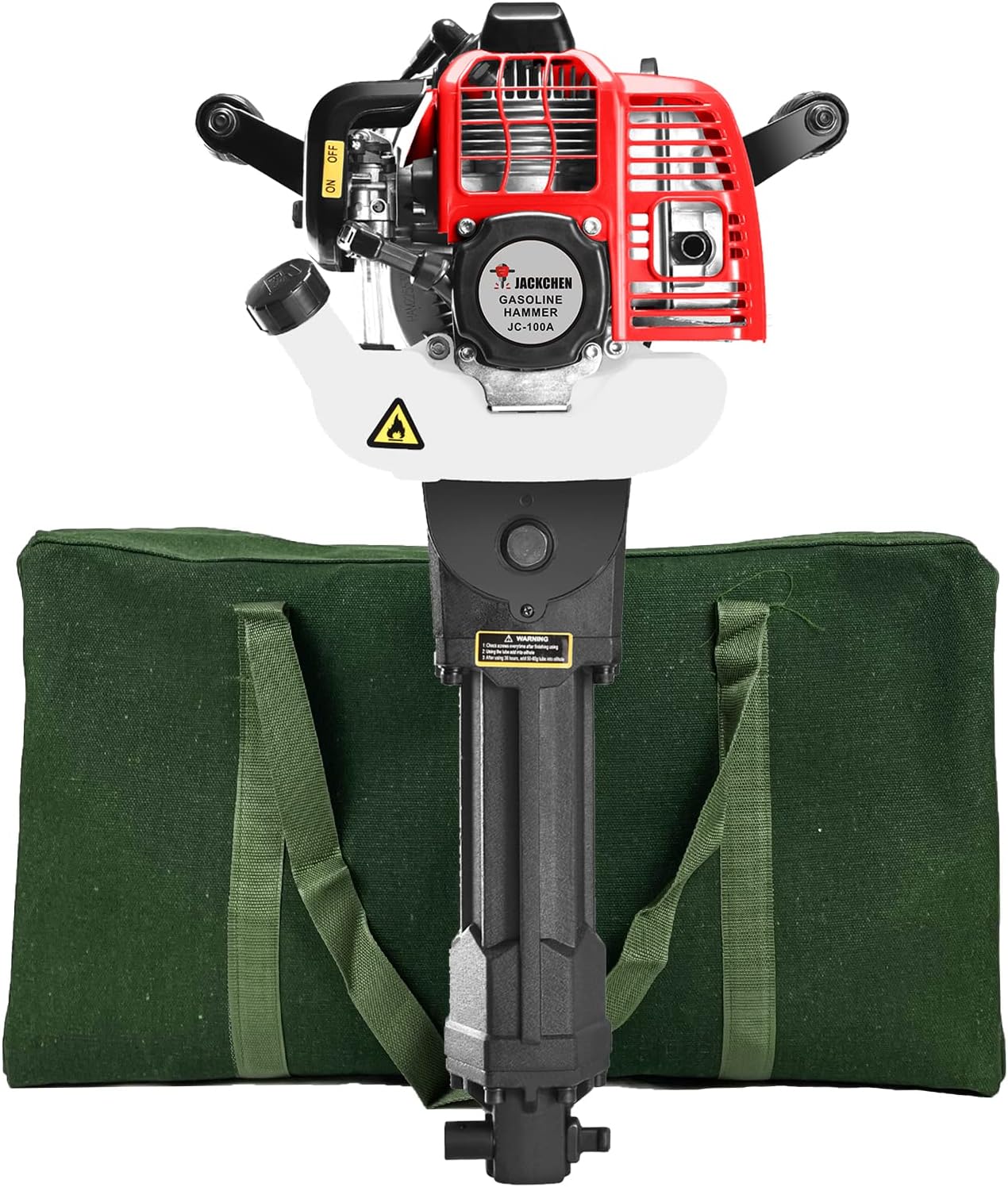 JACKCHEN Gas Powered Demolition Jack Hammer 52 cc with Storage bag, 2 ...