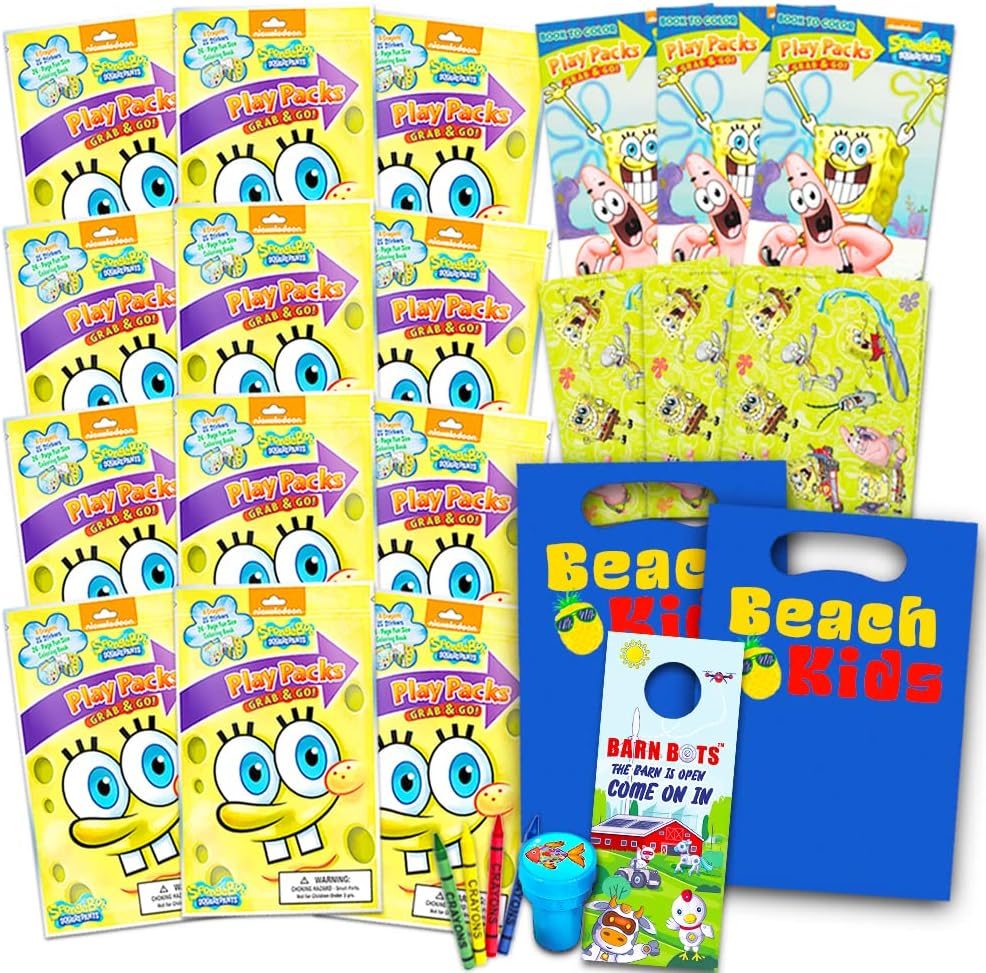 Amazon.com: Spongebob Squarepants Birthday Party Favor Bundle for 8 ...