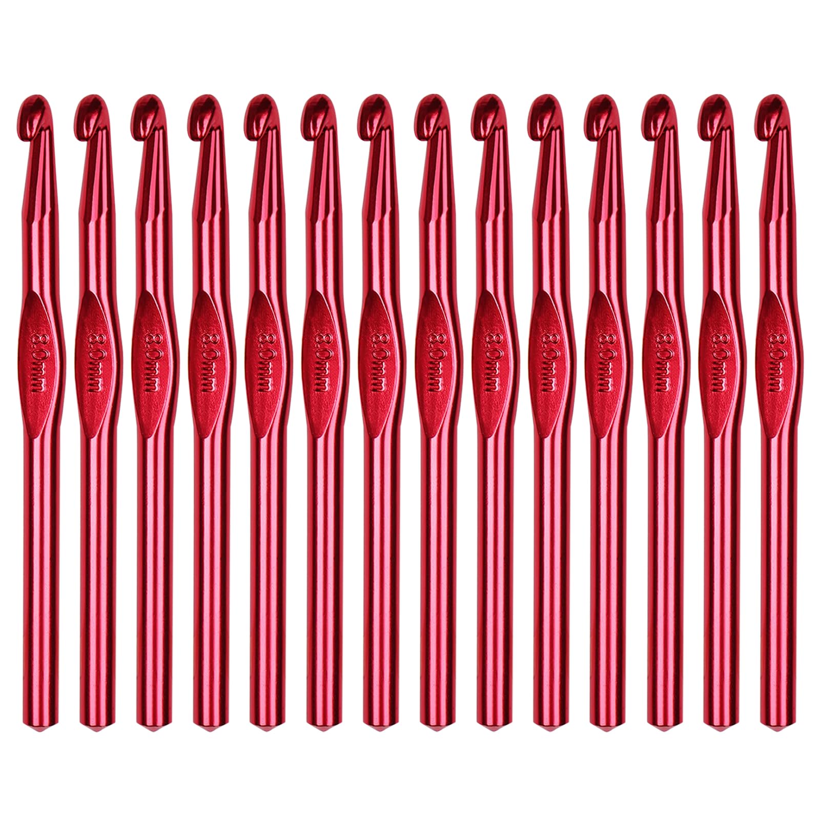 Amazon.com: HEYLEAYAR 8mm Aluminum Crochet Hooks 14PCS, Aluminum ...