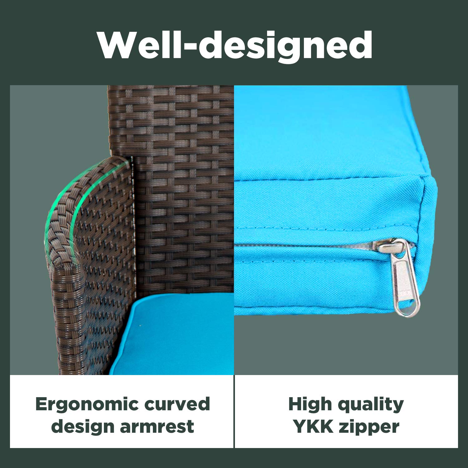 Snapklik.com : FDW Outdoor Patio Furniture Set3 Pieces Wicker Bistro ...