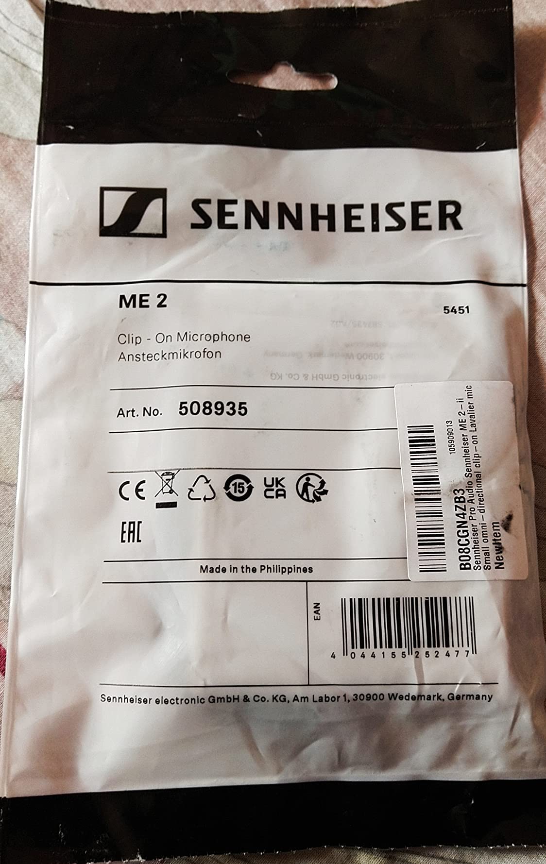 Sennheiser ME 2-II Omnidirectional Lavalier Wired Microphone|Ideal for ...
