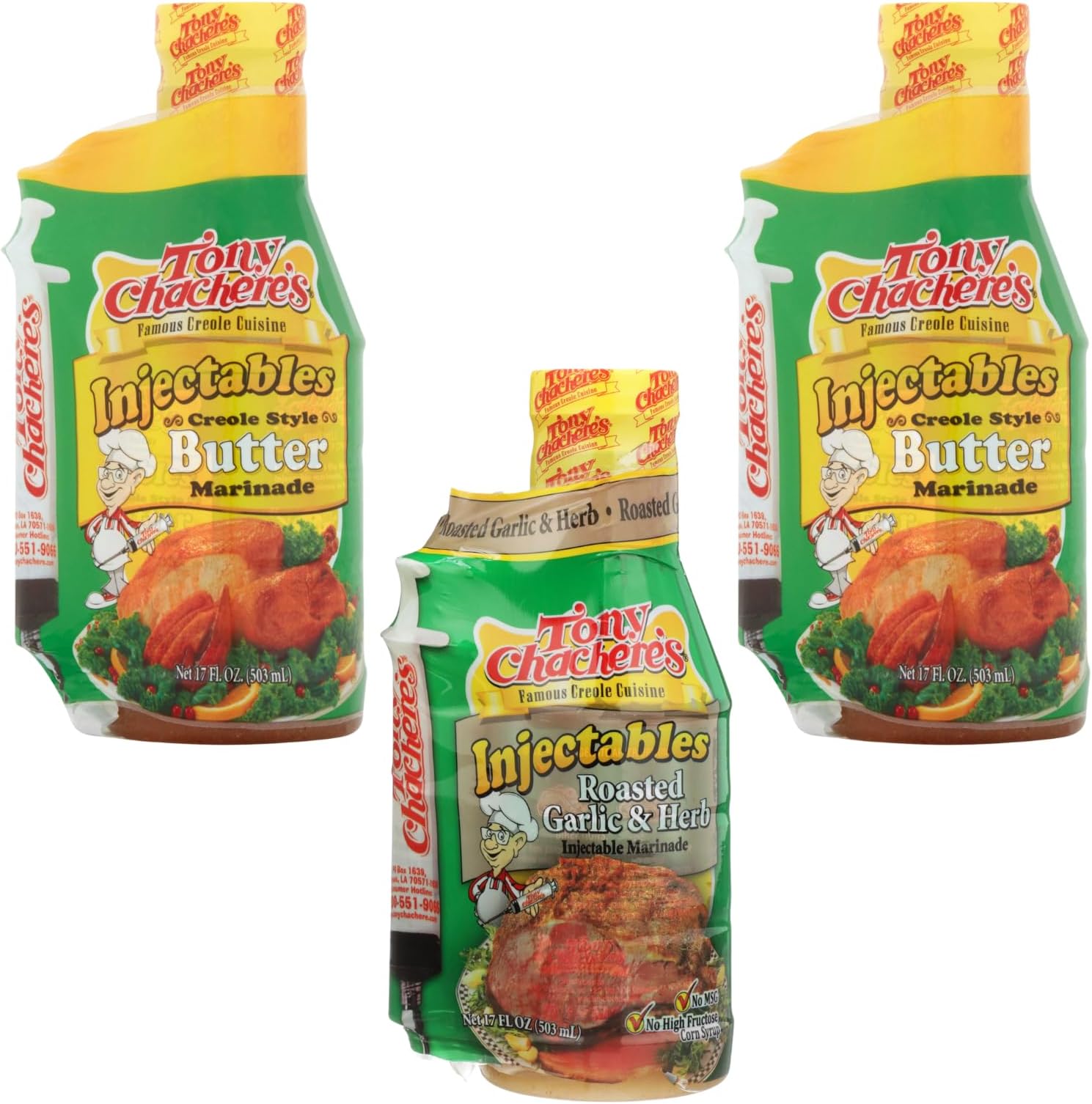 Amazon.com : Tony Chachere's Marinade Roasted Garlic & Herb W/ Injector ...