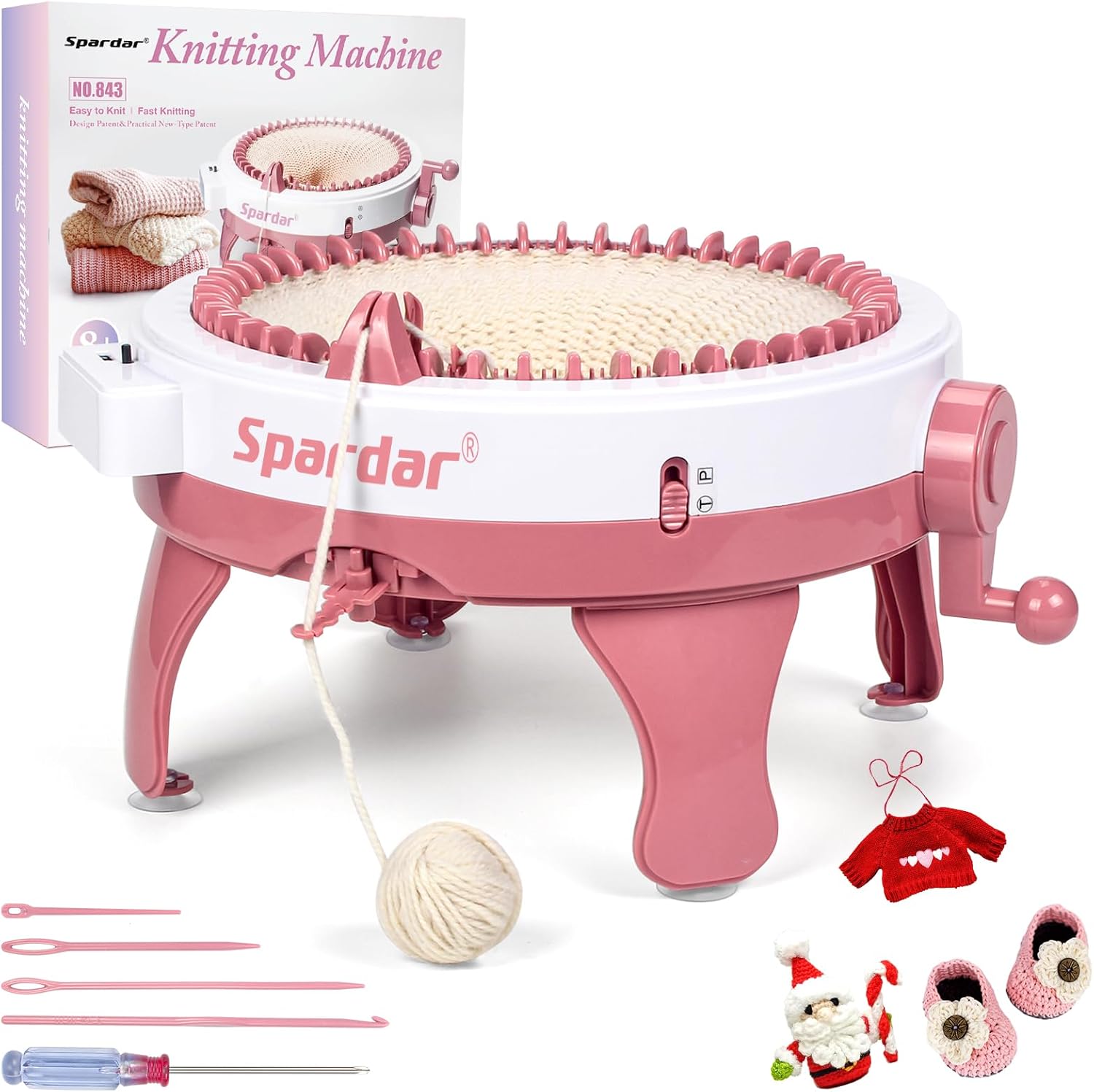 Knitting Machine 48 Needles, Sparar Knitting Machine with Row Counter ...