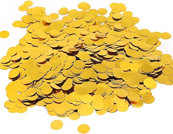 Amazon.com: Gold Metallic Foil Confetti 8000 Pcs Shiny Round Table ...