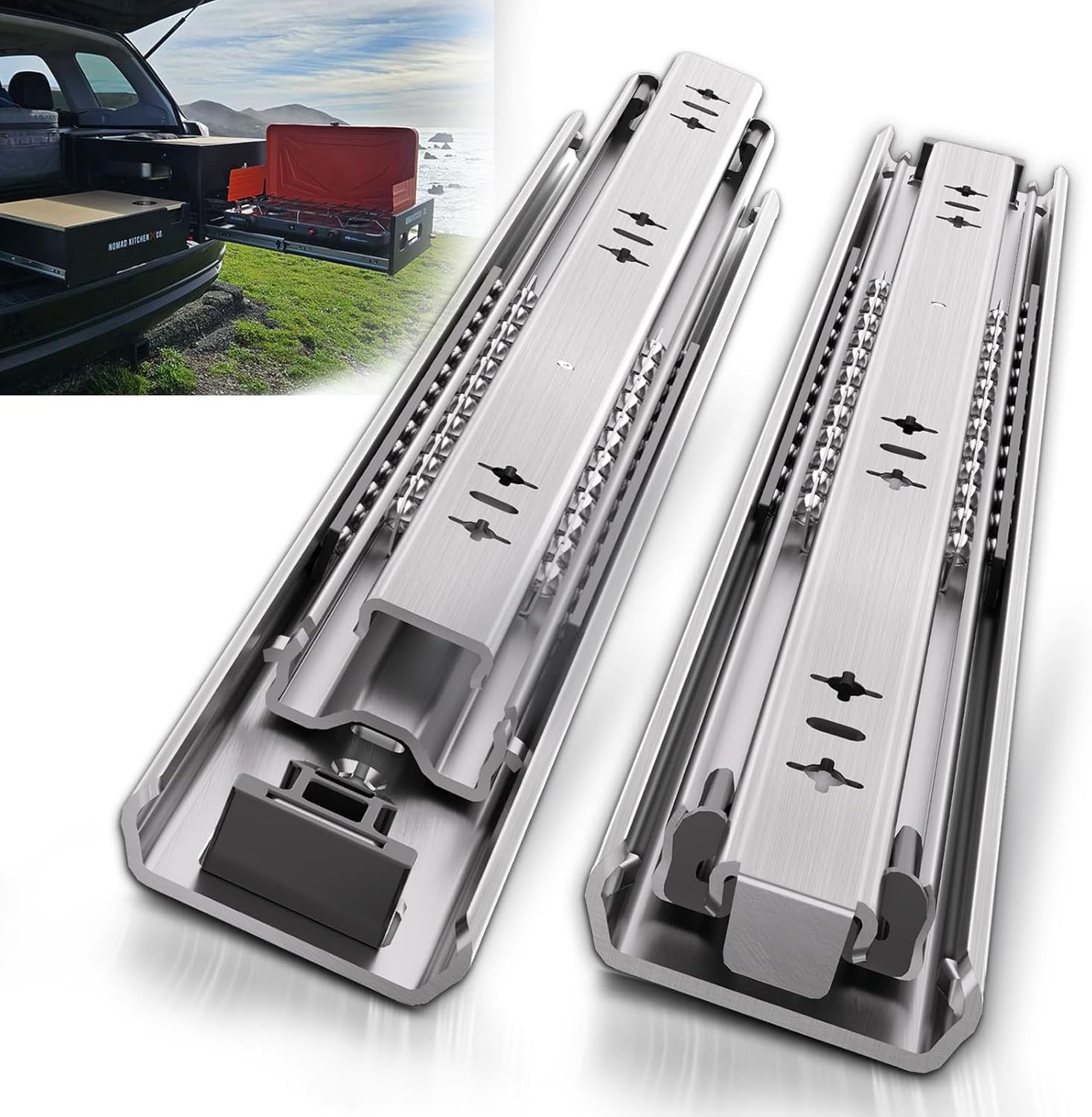 VITERLYNX 260Lbs Heavy Duty Drawer Slides 1 Pair 14 16 18 20 22 24 32 ...