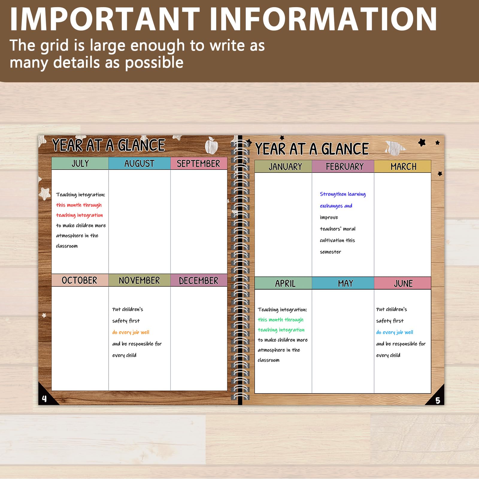 Snapklik.com : Wood Grain Record Book Wood Teacher Record Book Grain ...