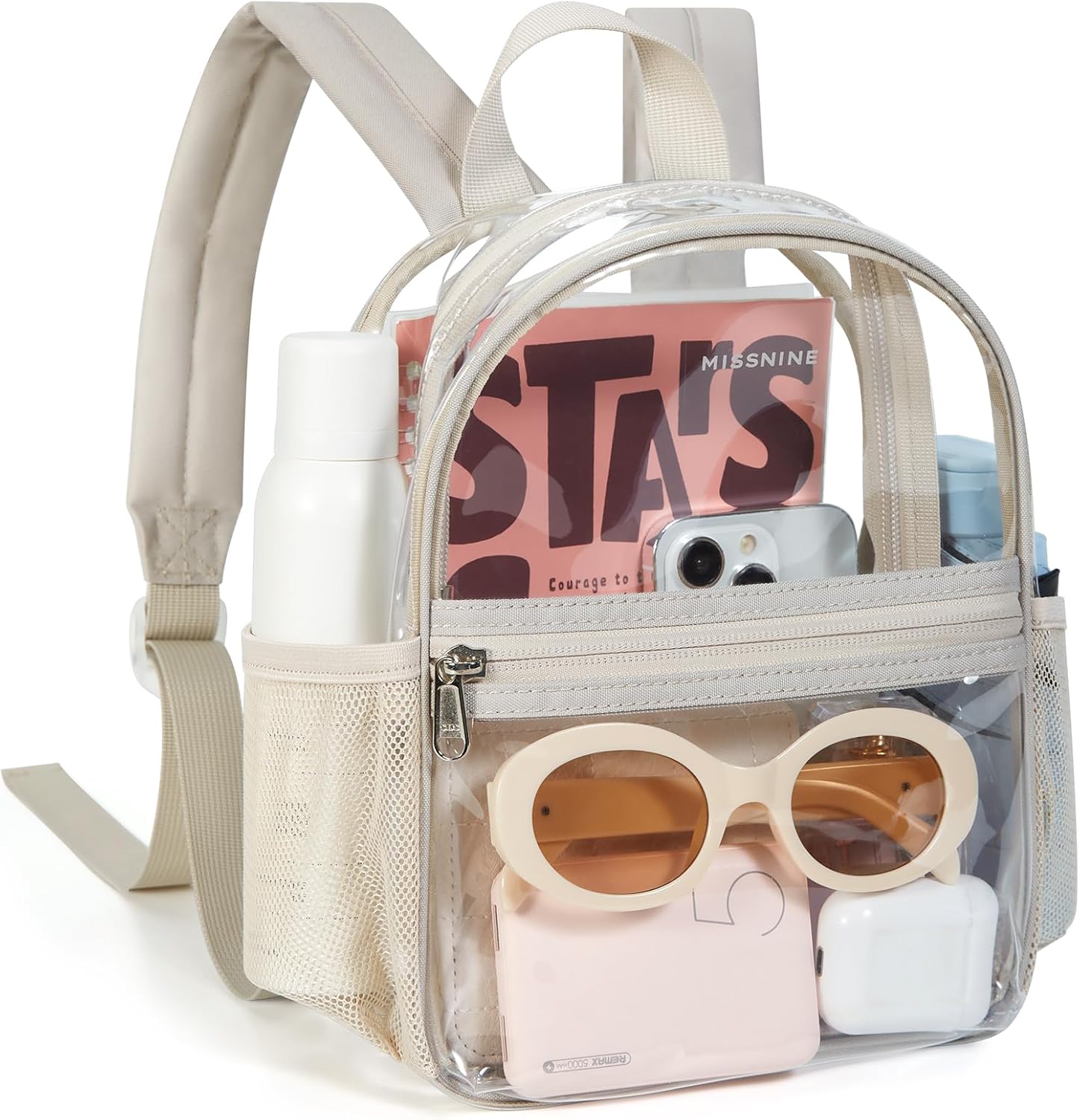 Amazon.com | Missnine Clear Mini Backpack Stadium Approved, Thick PVC ...