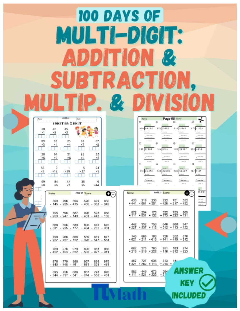 PI MATH - 100 Days of multi-digit: Addition, Subtraction ...