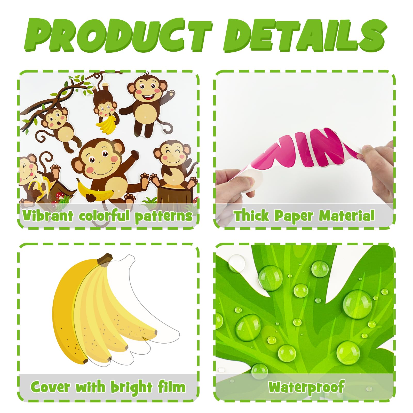 Snapklik.com : Summer Monkey Tree Bulletin Board Set Swing Into A New ...