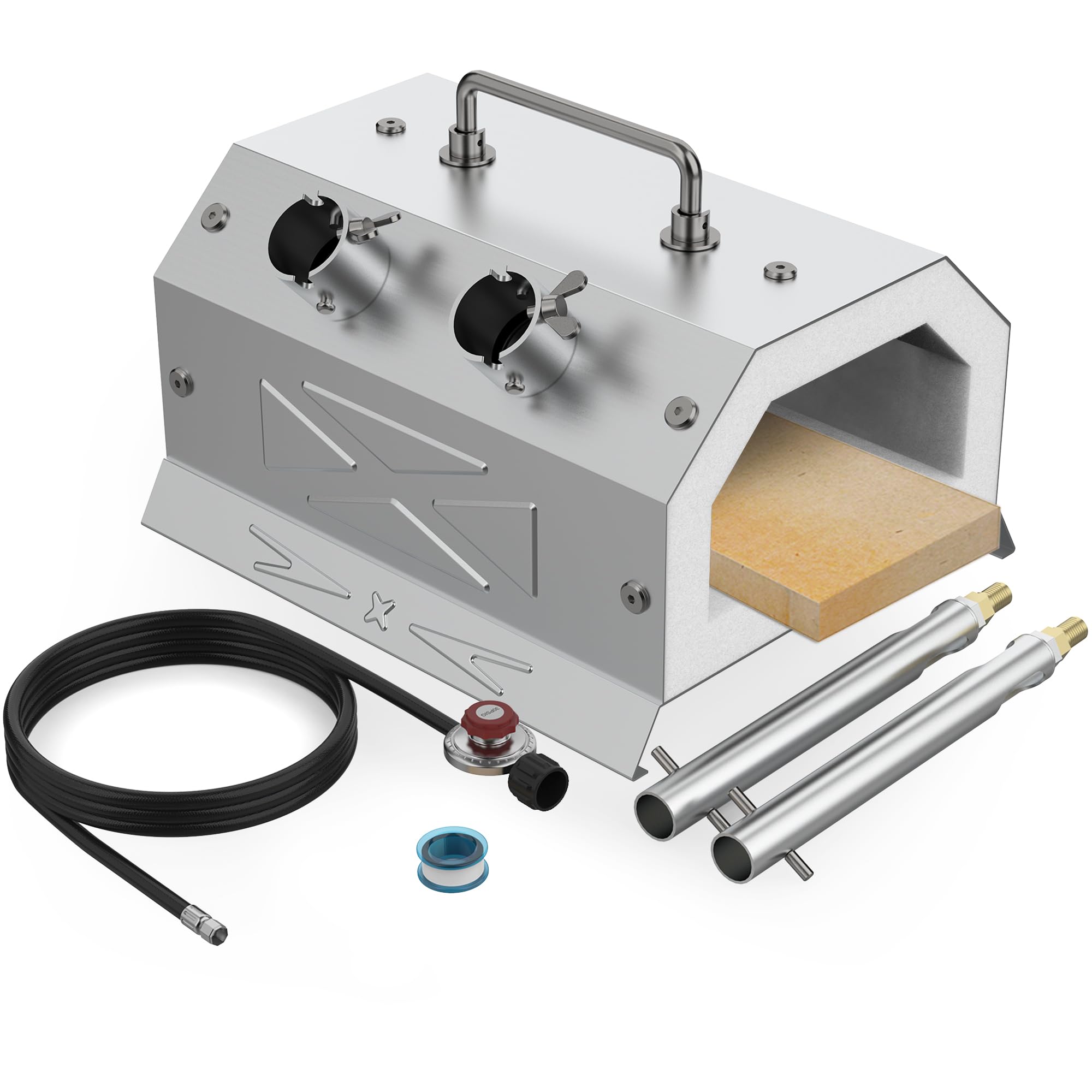 Nelyrho Blacksmith Forge Starter Kit with Dual Burners, Made of ...