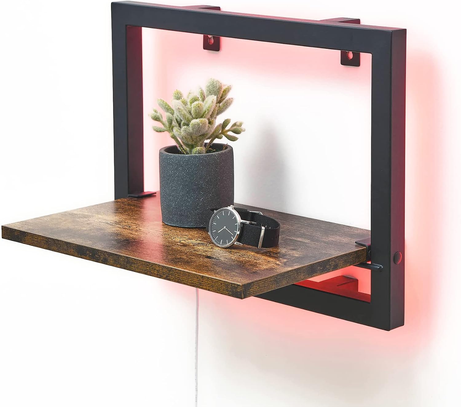 Amazon.com: HUSFITLY RGB Floating Display Shelf with Built-in ...