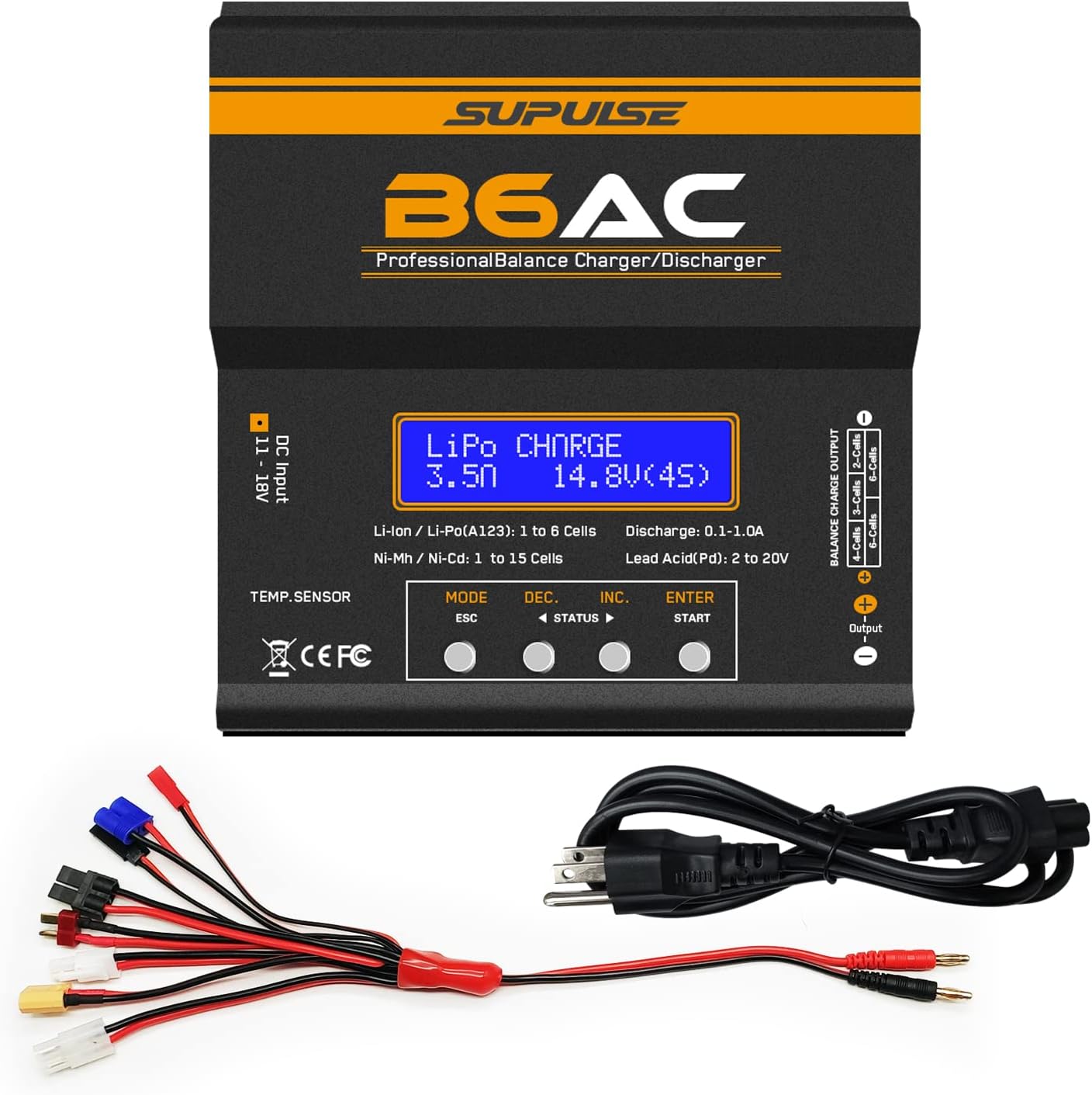 Amazon.com: RC LiPo Charger 1-6S RC Battery Balance Charger Discharger ...