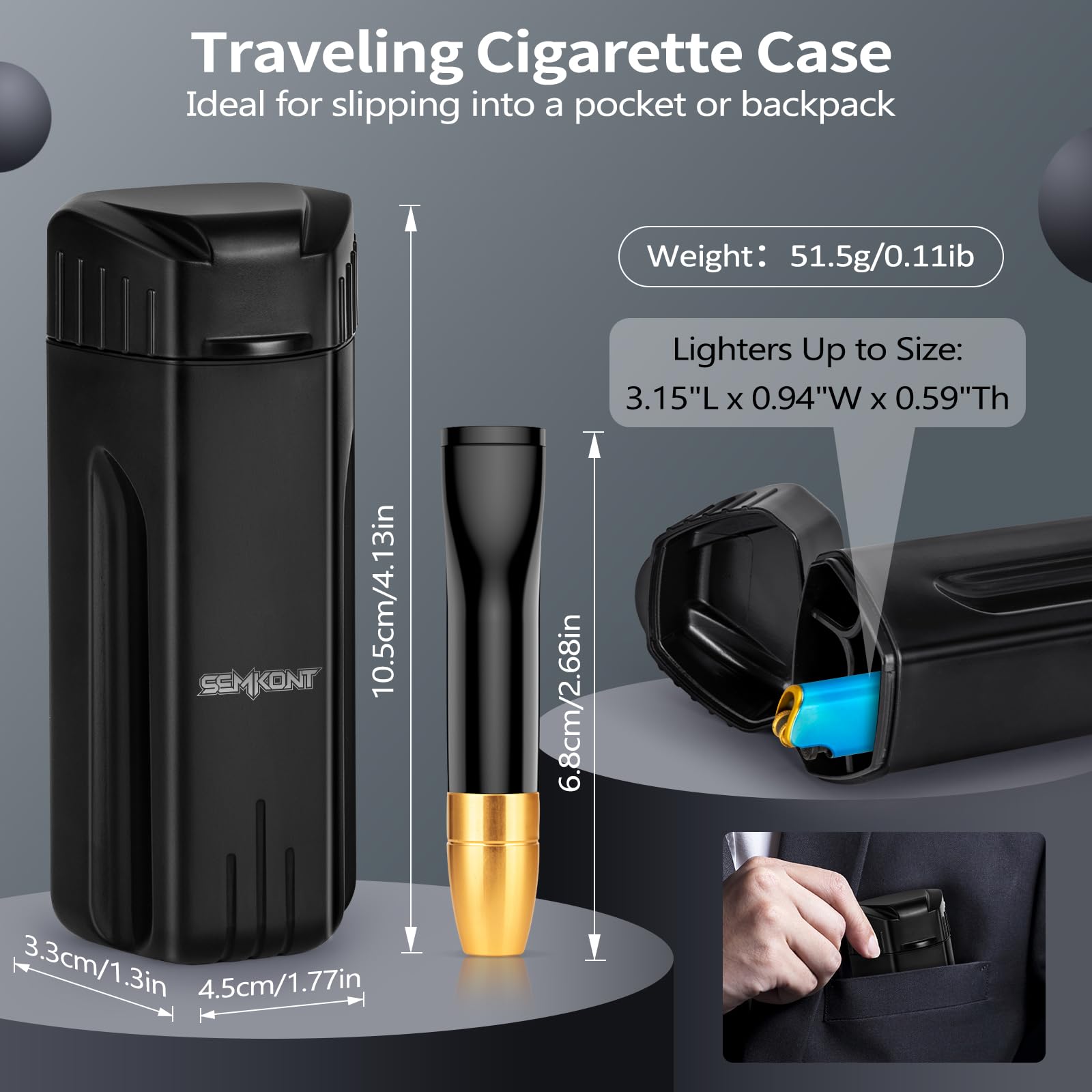 Snapklik.com : SEMKONT Pre-Rolled Cone Storage Box, Flip Top 4 Hole ...