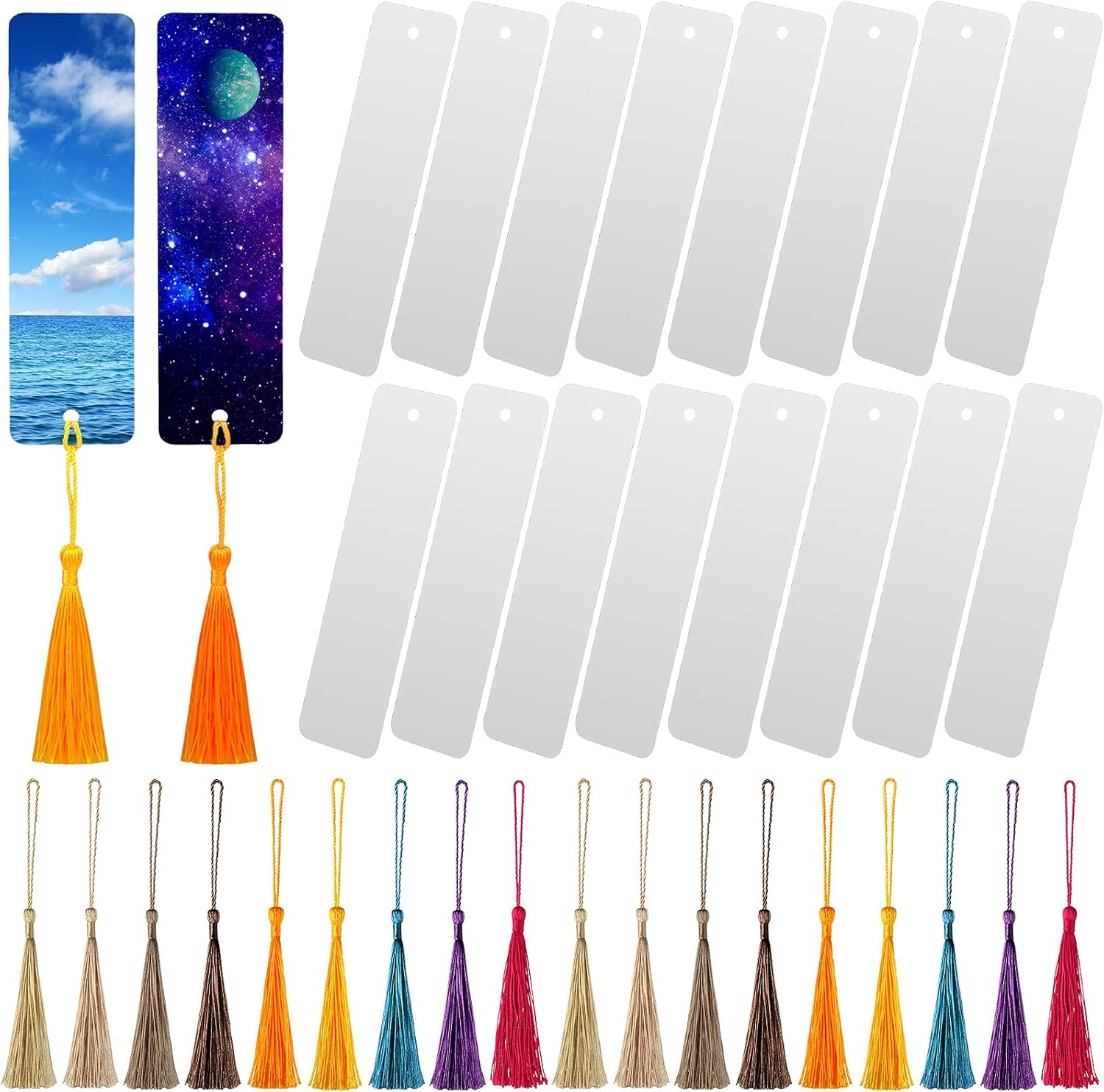 Amazon.com : Metal Bookmarks with Hole and Tassels - Sublimation Blank ...