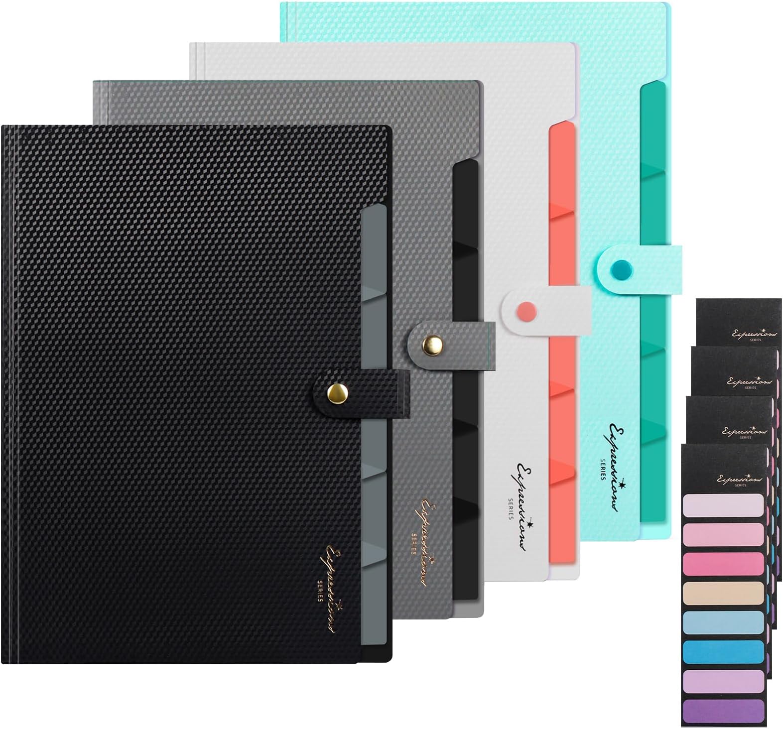 Expanding File A4, 4 Pieces Grid Pattern Document Organiser with Labels ...