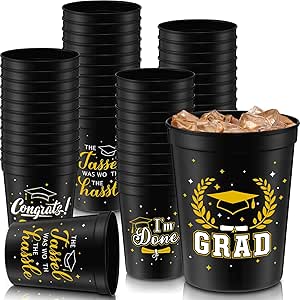 Amazon.com: Yinder 48 Pieces 2024 Graduation Plastic Cups, 16 oz ...