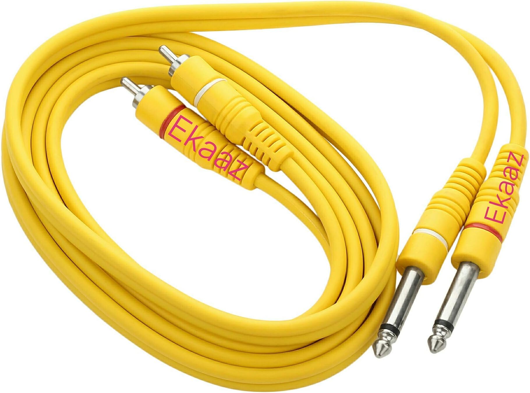 J&D 2 x 6.35 mm to 2RCA Cable, Gold-Plated [Copper Shell] [Heavy Duty ...