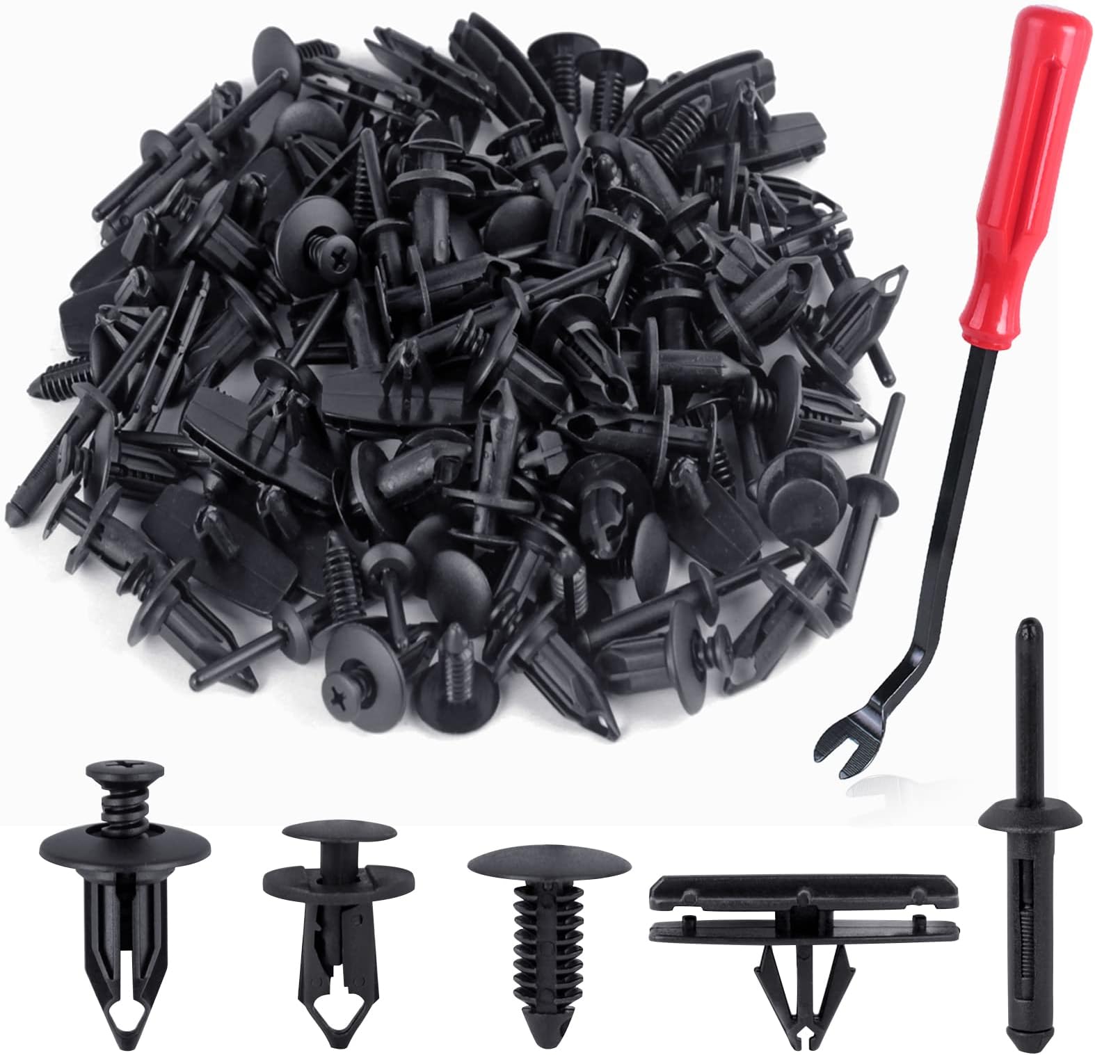 Amazon.com: Rexka 50pcs Fender Flare Bumper Door Trim Plastic Rivet ...