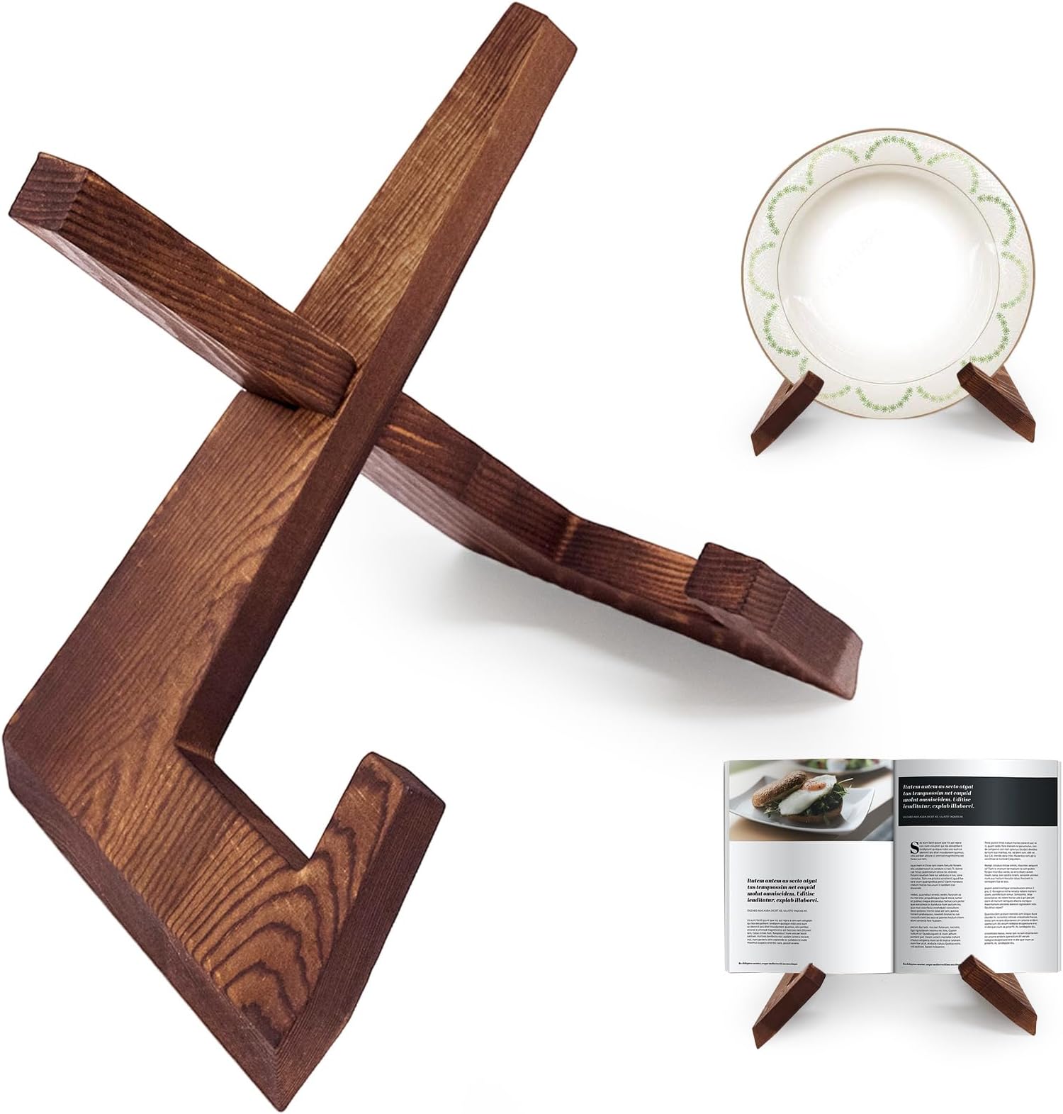 Amazon.com: DEBETOOL Cookbook Stand for Kitchen - 8.8 inch Wooden ...