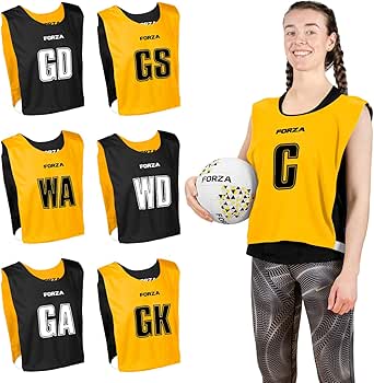 Amazon.com: FORZA Pro Reversible Netball Bibs [Pack of 7] | 2-in-1 ...
