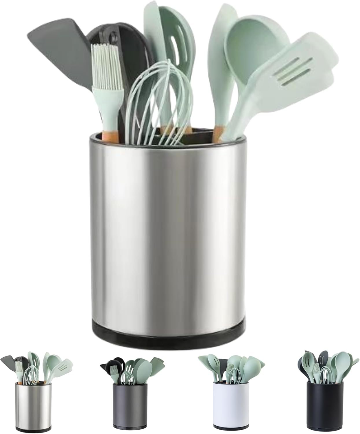 Amazon.com - LIBODOUR Kitchen Utensil Holder Extra Large 360°Rotating ...