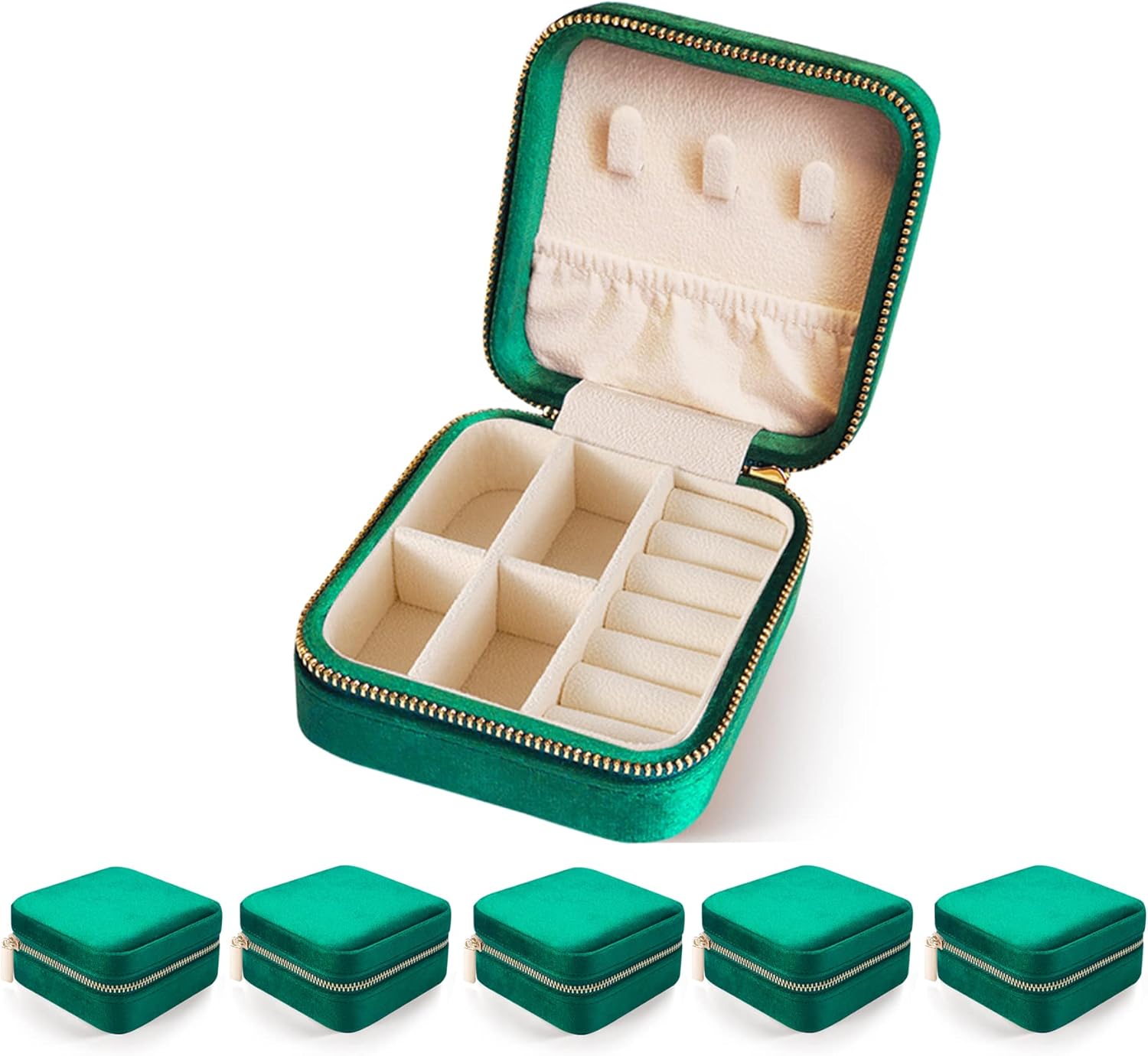 Amazon.com: Plush Velvet Travel Jewelry Case, Mini Jewelry Box, Small ...