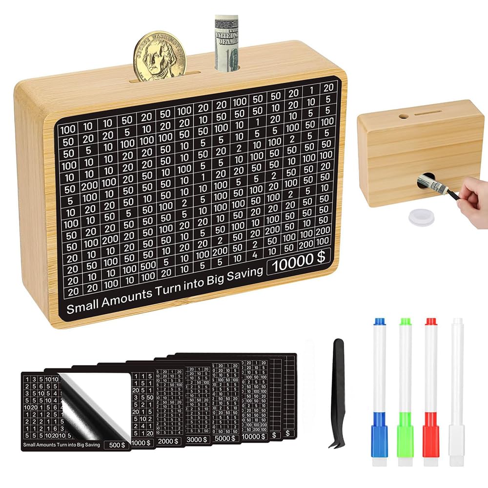 Amazon.com: 10000 Savings Challenge Box, Kakeibo Money Saving Box, Cash ...