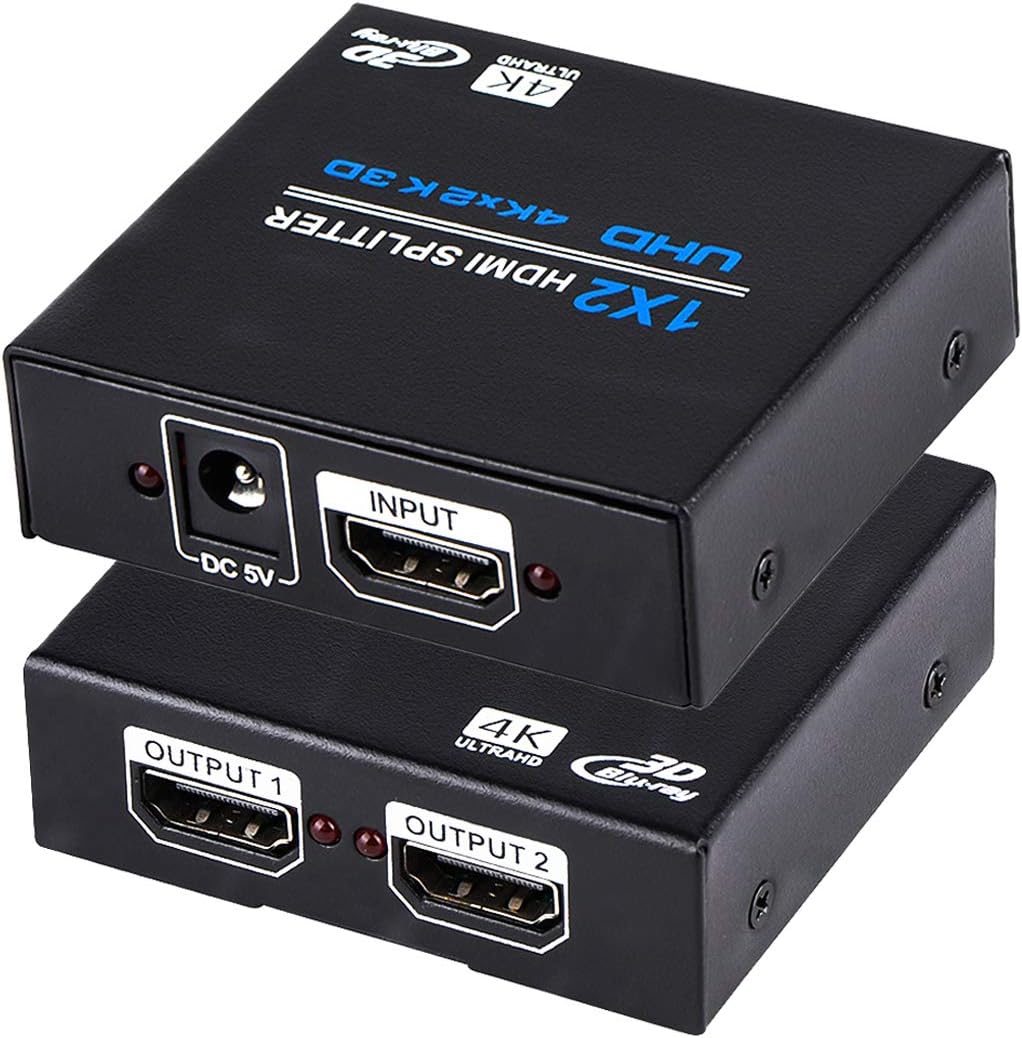 Amazon.com: Enbuer 1x2 HDMI Splitter, 1 in 2 Out HDMI Splitter Audio ...