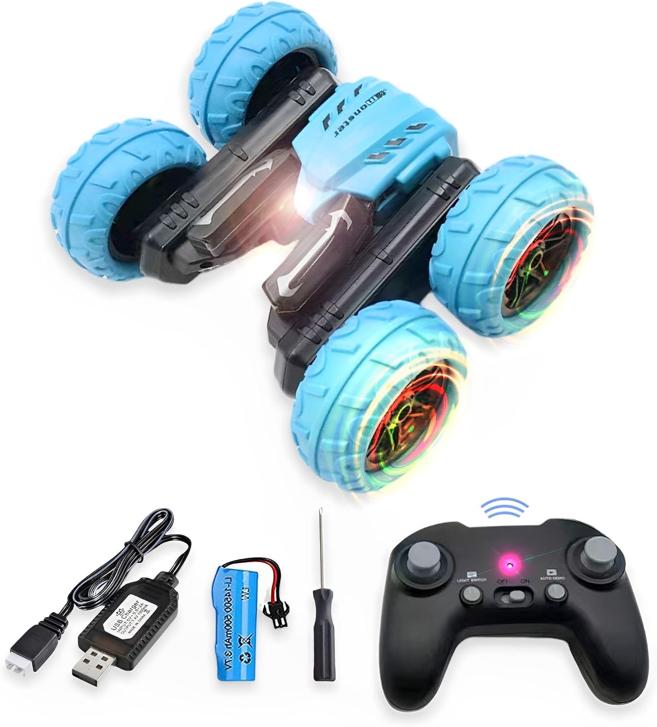 Amazon.com: Holyfire Remote Control Car Boys Toys: RC Stunt Cars Kids ...