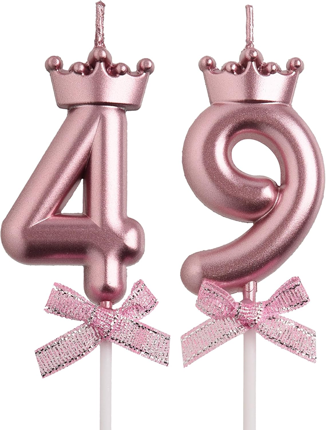 Amazon.com: AOOLADA 49th 94th Birthday Candles, Rose Gold 94 49 Year ...