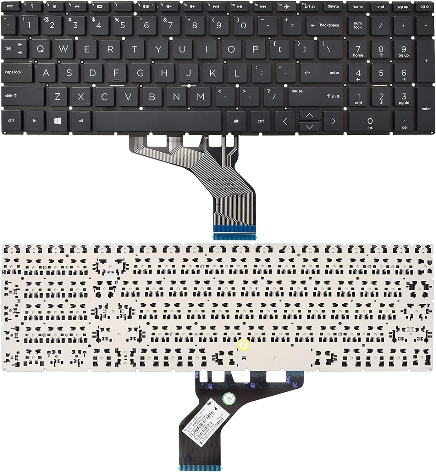 HB PLUS Laptop Keyboard Compatible with HP 250 G7, 255 G7, 15-DA, 15-DB ...