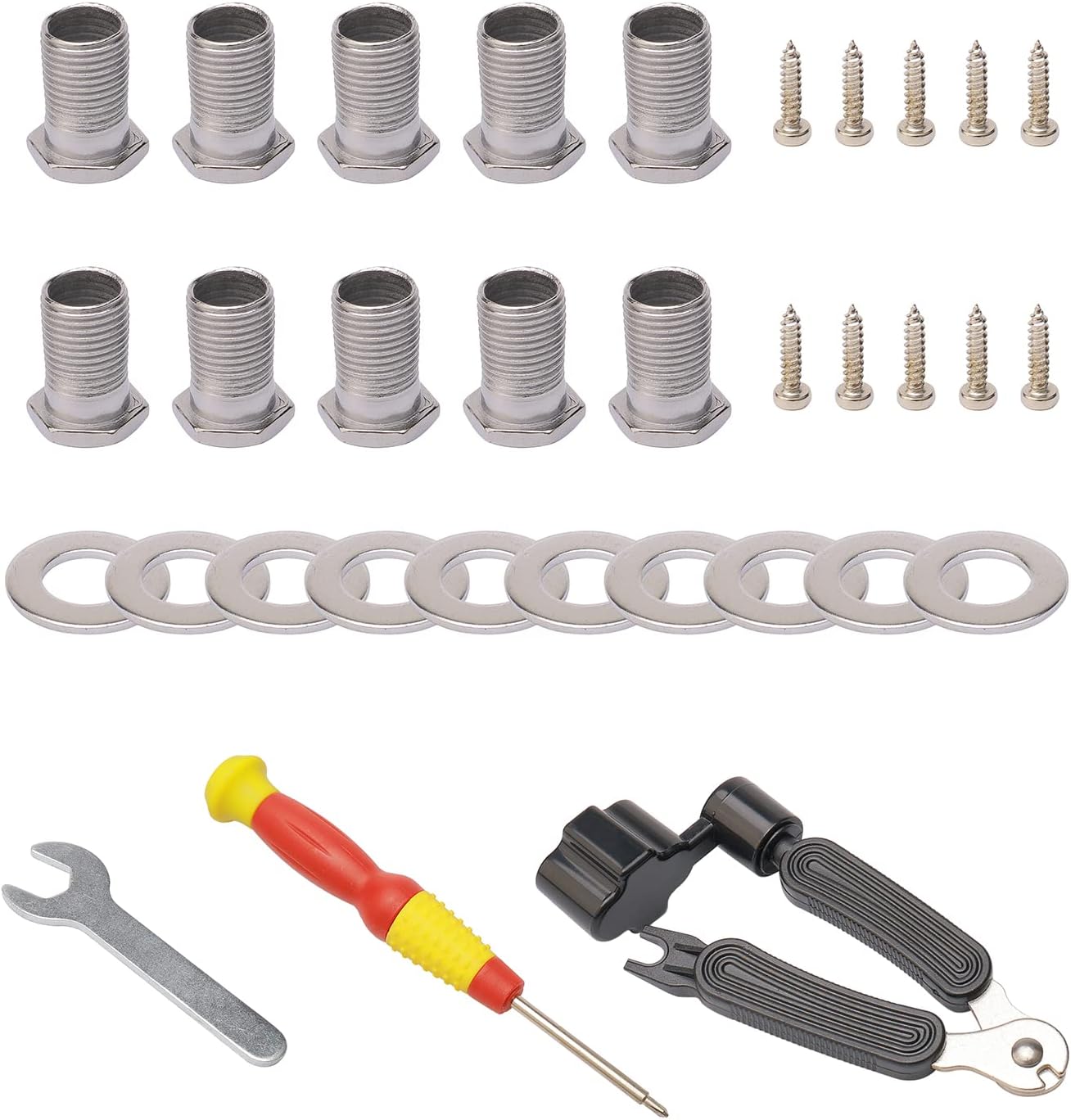 Amazon.com: Unxuey 6mm Guitar Parts Hex Threaded Bushing Ferrules Combo ...