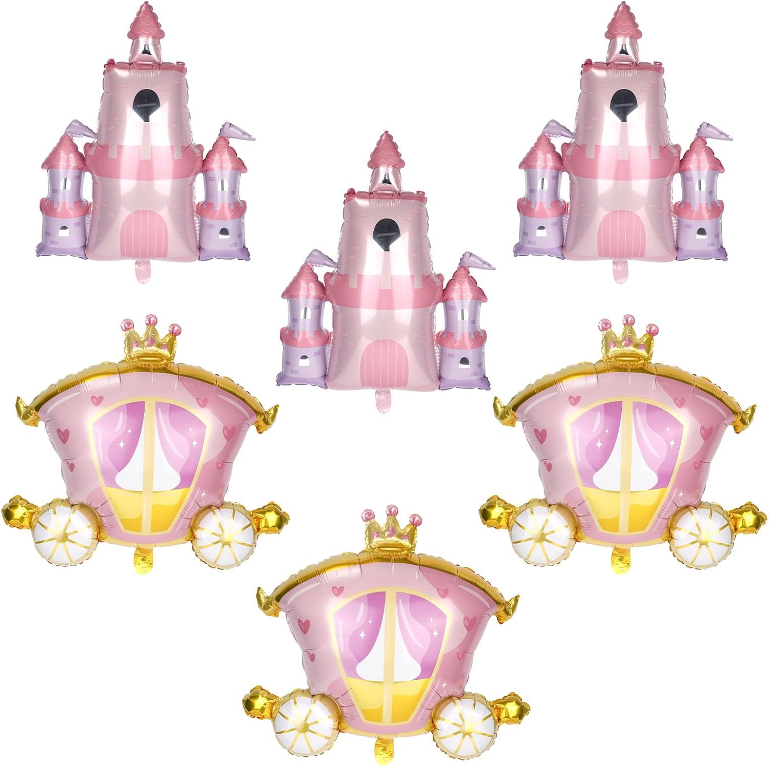 Amazon.com: 4pcs Princess Birthday Party Balloons, Pink Princess Castle ...