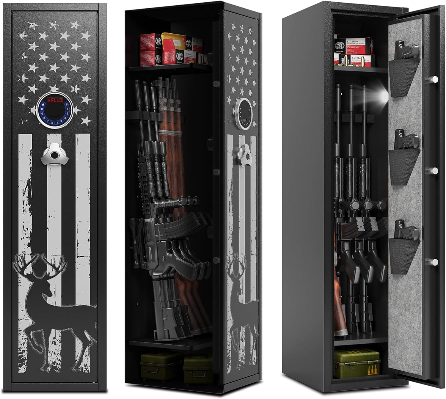Amazon.com: Xyvaly 3-5 Gun Safe, Gun Safe for Rifles and Pistols, Deep ...