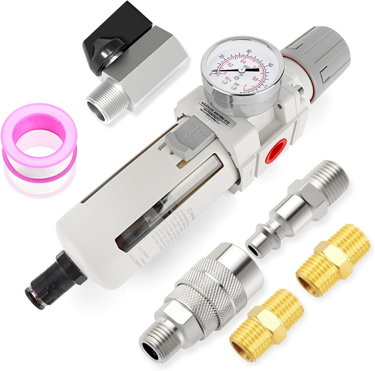 Amazon.com: MEANLIN Air Compressor Moisture Filter, AW3000-03D Auto ...