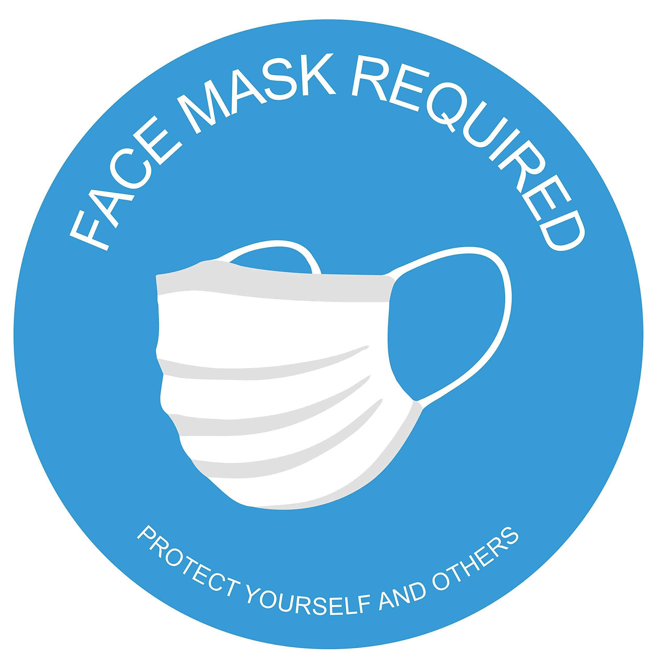 Buy Sticky Brand Face Required Sign Stickers – Wear Your Sign – Wall ...