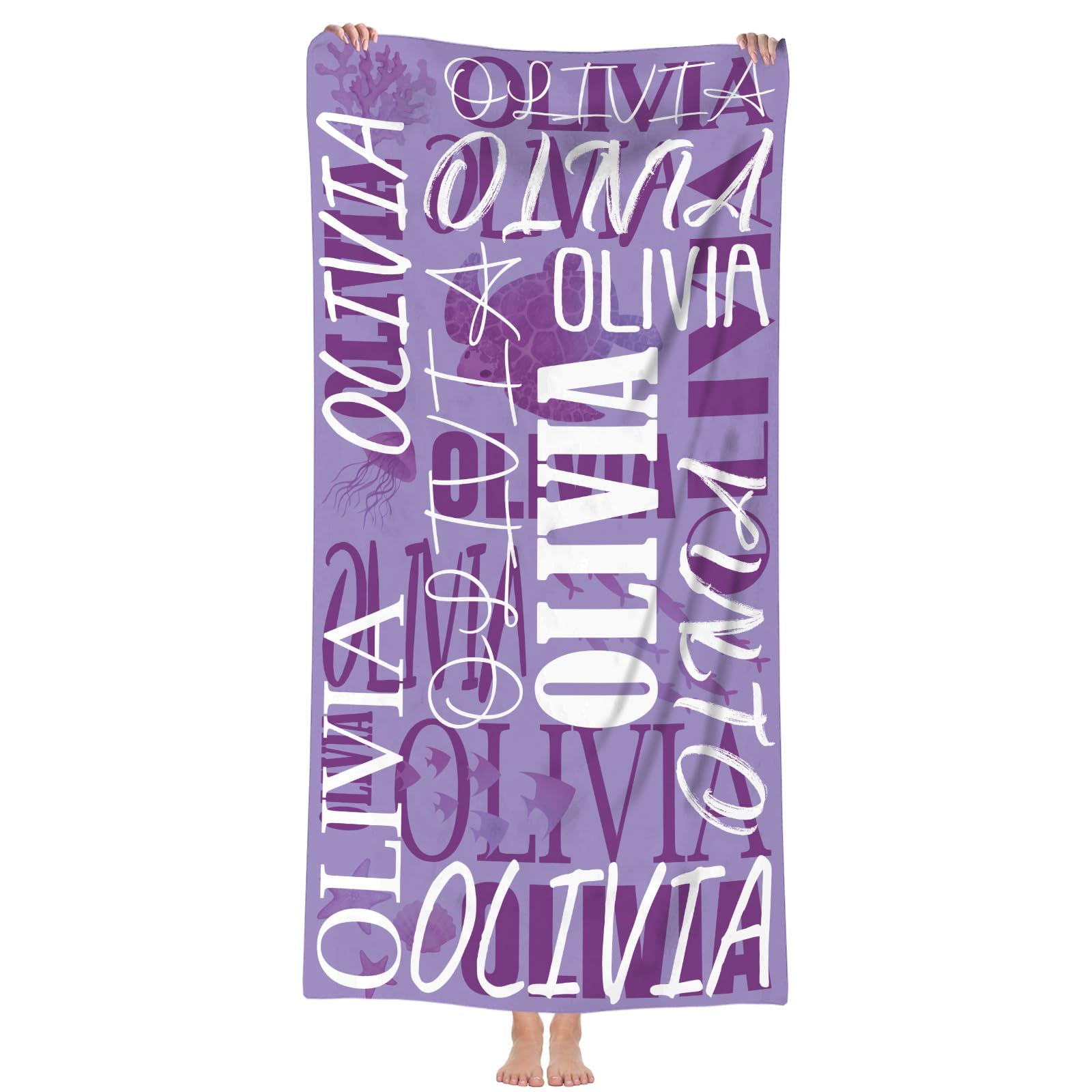 Amazon.com: Cysincos Personalized Beach Towels for Kids Adults ...