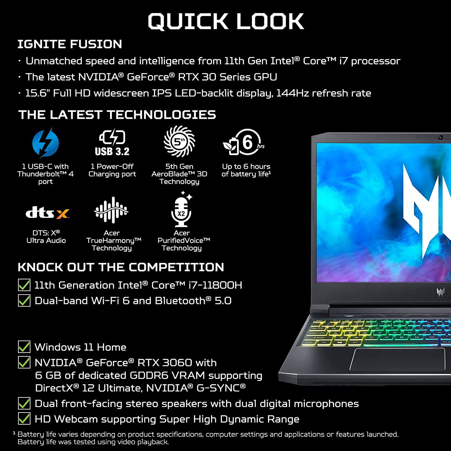 Buy Acer Predator Helios 300 Gaming Laptop | Intel i7-11800H | NVIDIA ...