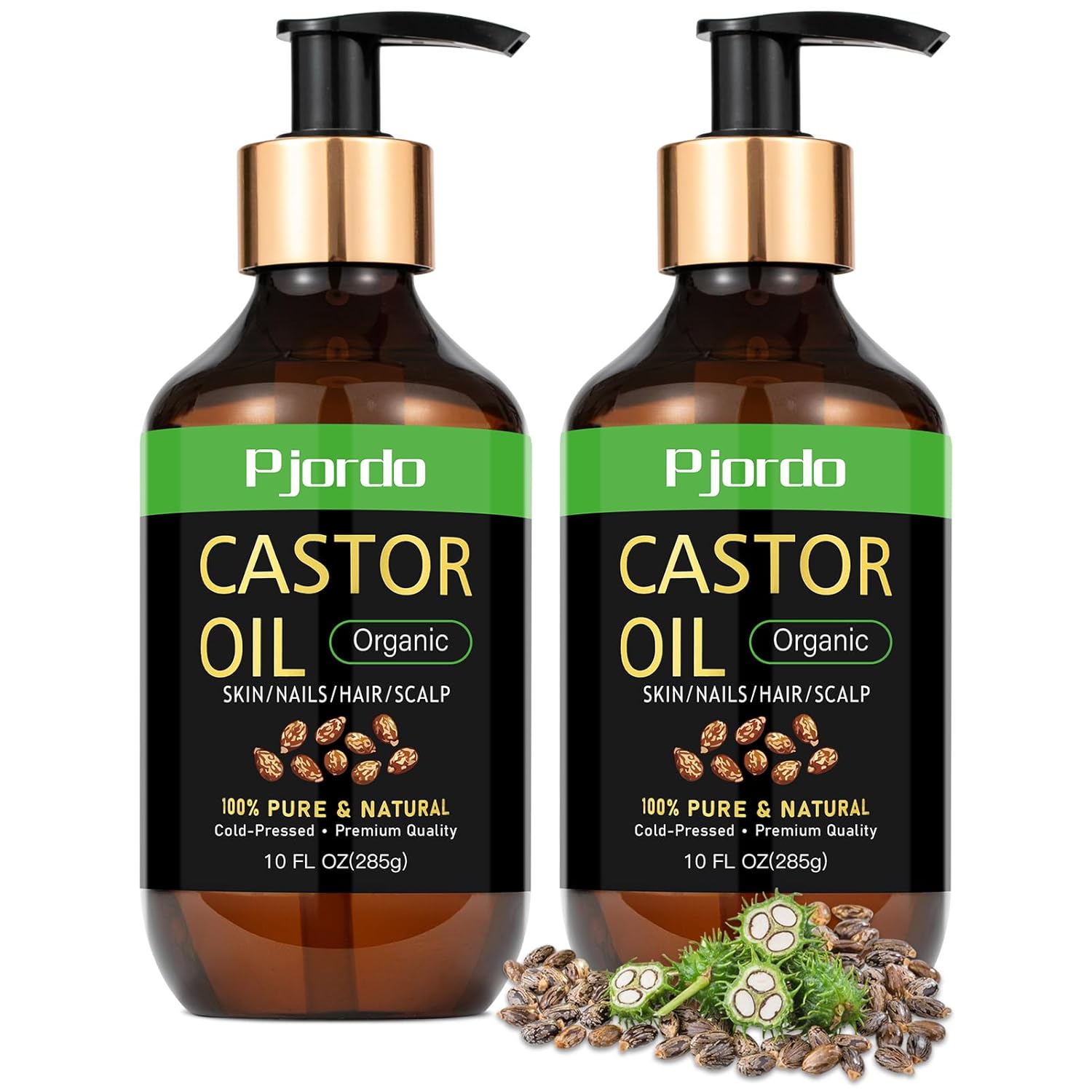 Amazon.com: Pjordo Cold Pressed Unrefined Castor Oil - 100% Pure ...