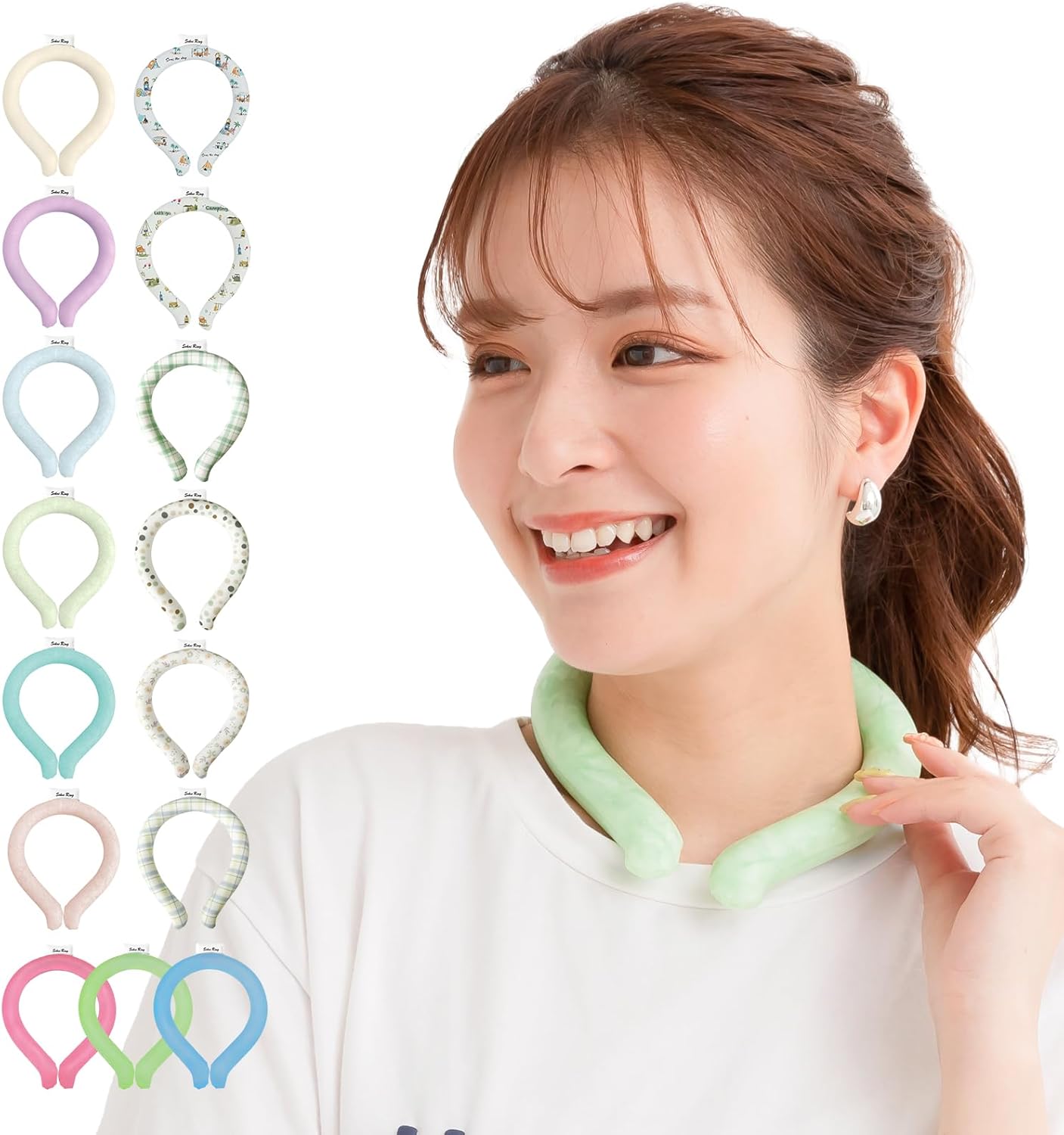 Amazon | Fkstyle ネッククーラー 2024 保冷剤 首掛け リング PCM スリム 軽量 クールリング 冷却 凍結 接触冷感 熱中症 ひんやり 夏 | Fkstyle | アイスパック