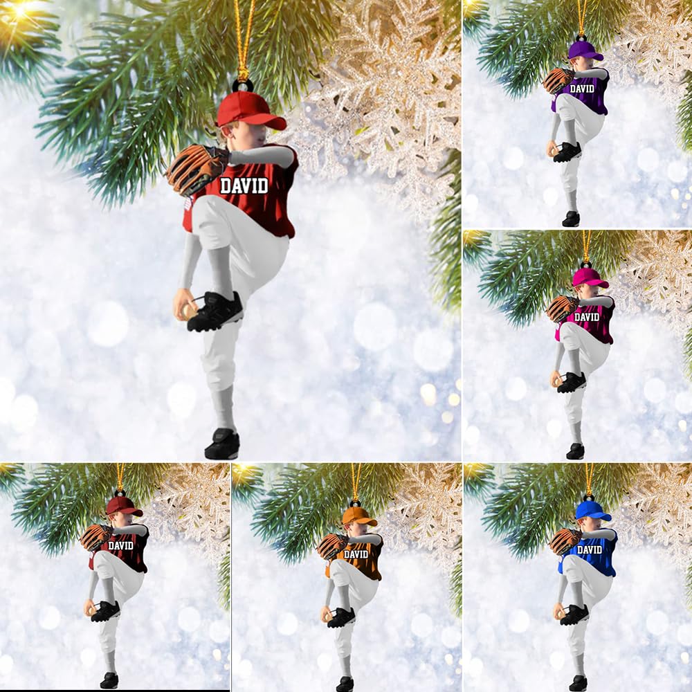 Amazon.com: Personalized Baseball Ornament, Baseball Christmas Ornament ...