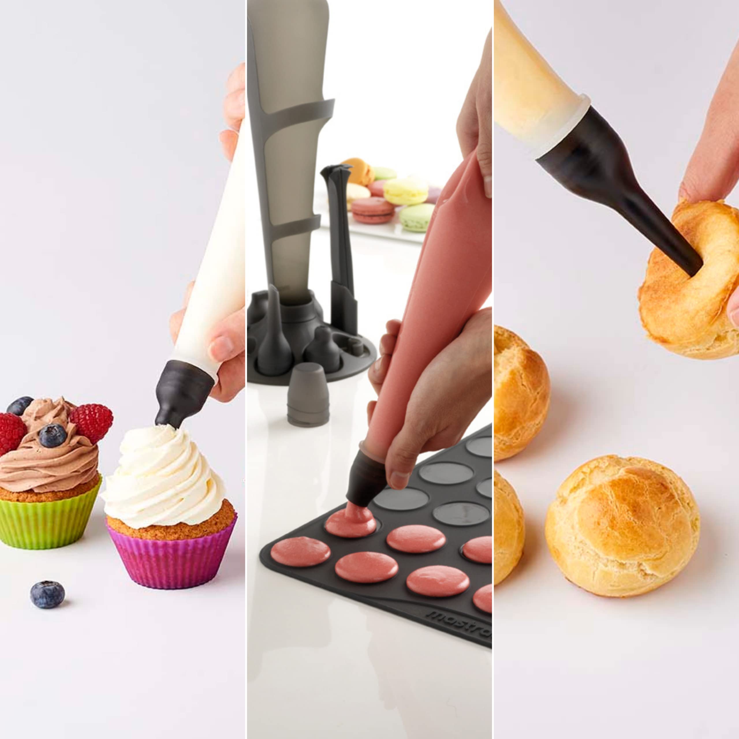 Silicone Pastry Bag Set Mastrad Reusable Silicon Pastry Bag Set – 6 ...