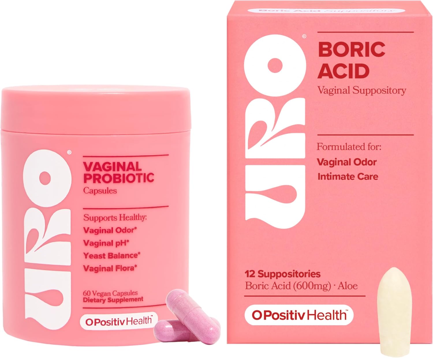 Amazon.com: O Positiv URO Vaginal Probiotic and URO Boric Acid Vaginal ...