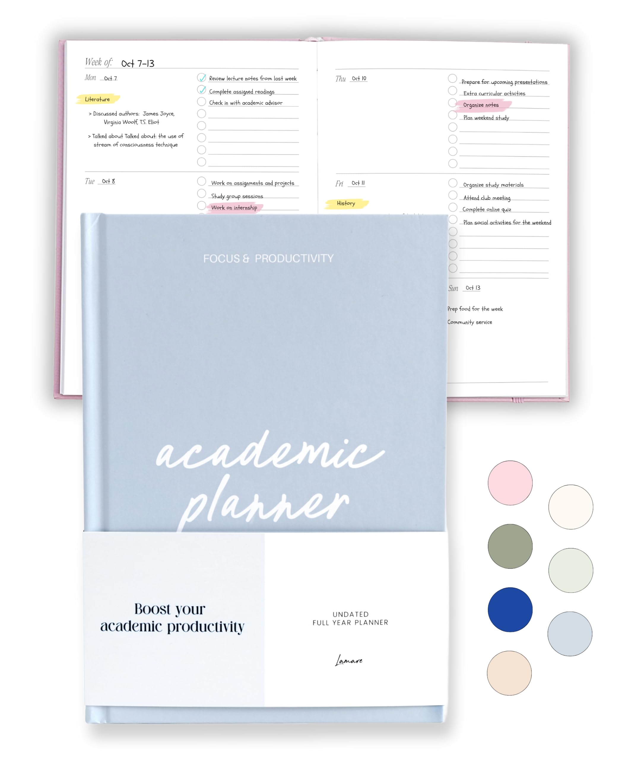 Snapklik.com : Lamare Academic Planner 2026-2027 Undated Weekly College ...